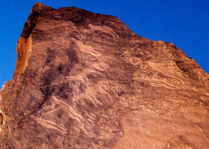 Split Rock at Night - Arabian Rock Art Heritage